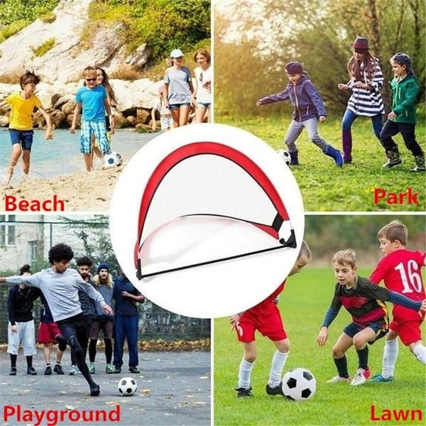 Portable Football Net Outdoor Children Folding Pop-up Football Soccer ...