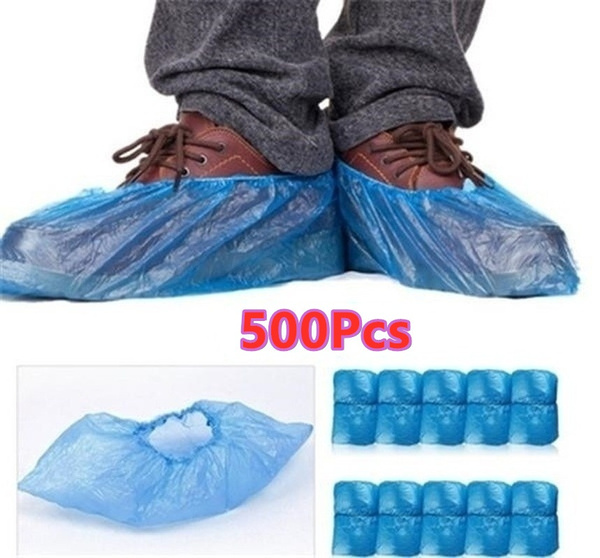 100/200/500Pcs/Set Disposable Plastic Shoe Covers Rooms Outdoors ...