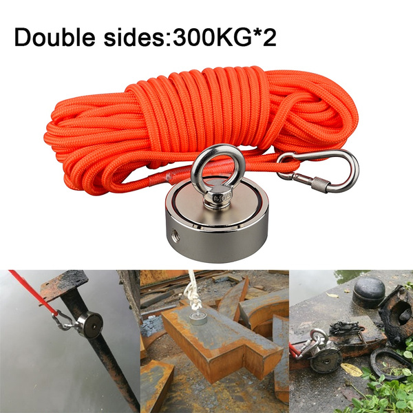 300KG*2 Double Side Fishing Magnet Super Powerful Strong Neodymium ...