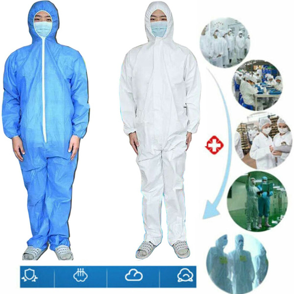 Disposable Medical Coat Lab Jacket Blue White Romper Loose Breathable ...