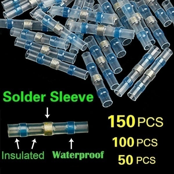 50/100/150PCS Blue Solder Seal Wire Connectors Heat Shrink Wire ...