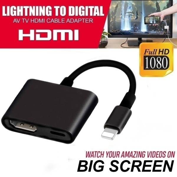 1080P HDMI Adapter Cable 8Pin To HDMI Cable for Apple Iphone Apple TV ...