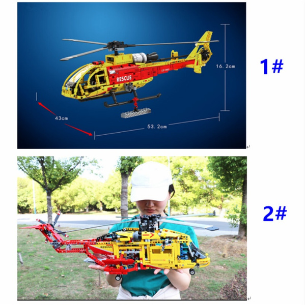 Rescue Helicopter Plane Model Building Blocks Bricks Toy | Wish