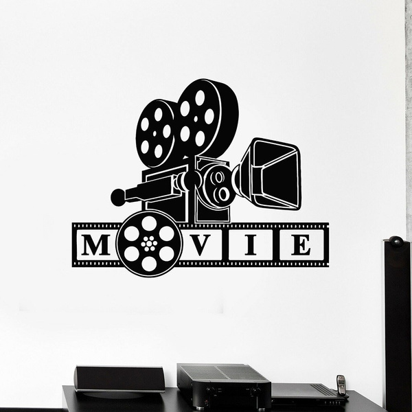 Retro Film Vinyl Wall Decal Cinematography Camera Movie Lover Filming ...
