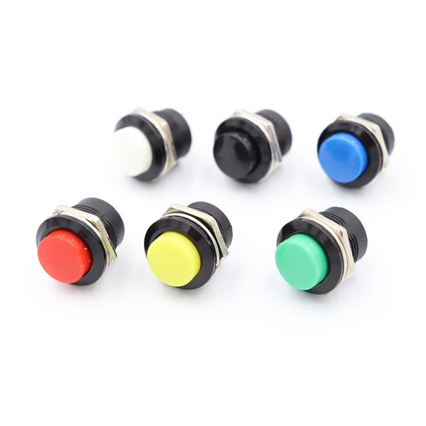 6 pcs Momentary SPST NO Round Cap Push Button Switch AC 6A/125V 3A/250V ...