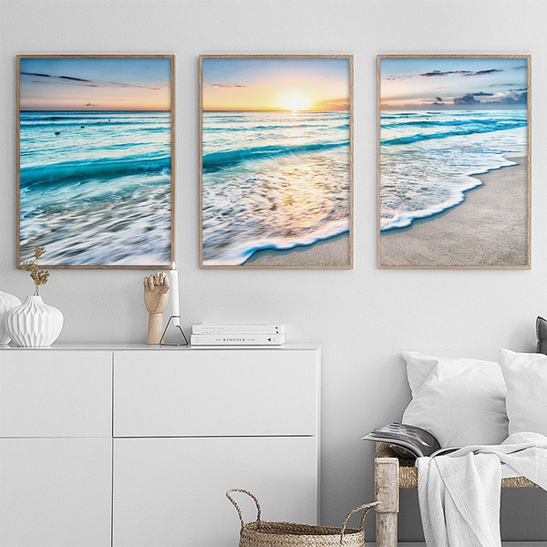 Summer Beach Poster Wall Art Frameless Painting Poster Print Home Decor ...