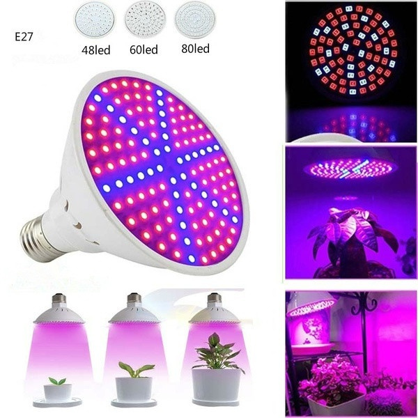 E27 126/200/80/60/48 LED Full Spectrum Red Blue Light LED Hydroponic ...