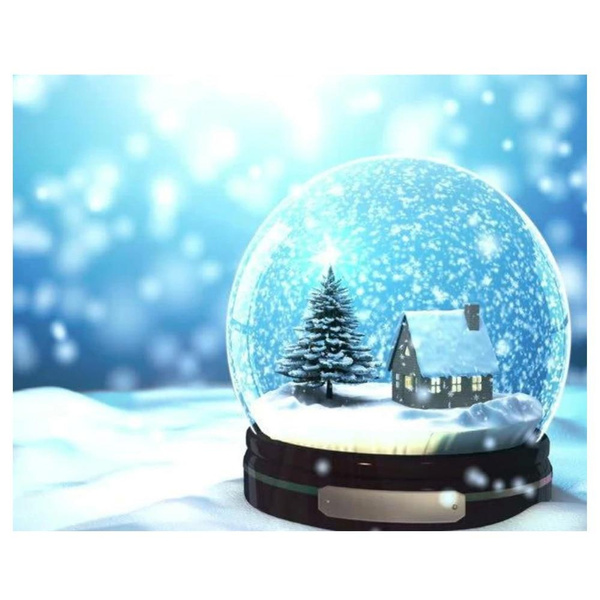 Snow Globe Diamond Painting Cross Stitch Round Diamond Embroidery Full ...