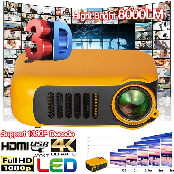 Mini A2000 Portable HD Resolution Video Projector Home Theater Movie ...