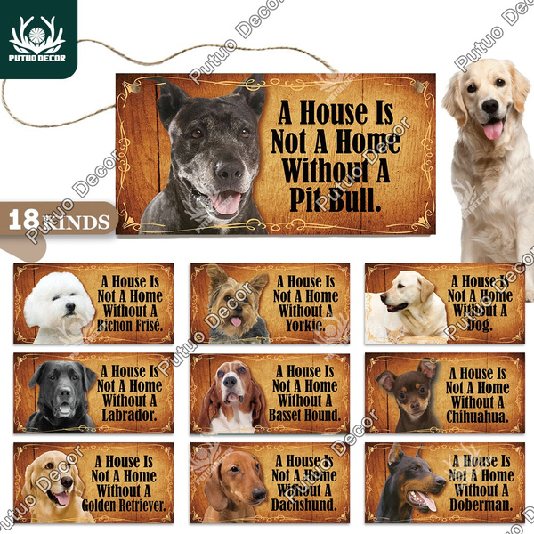 Putuo Decor-Pet Dog sign Wooden Hanging Plaques Dog Lover Signs Gift ...