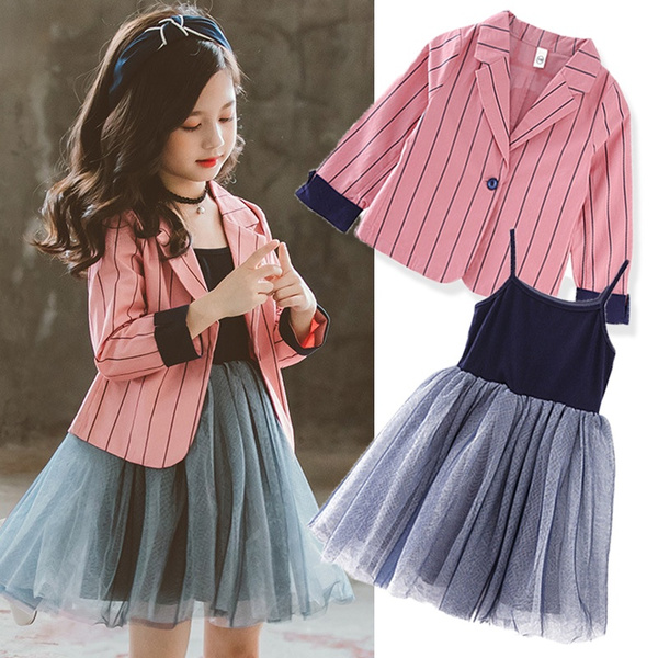 New Arrival Girls Fashion Suit Suit Jacket Dress 2 Pieces Elegant Lady ...