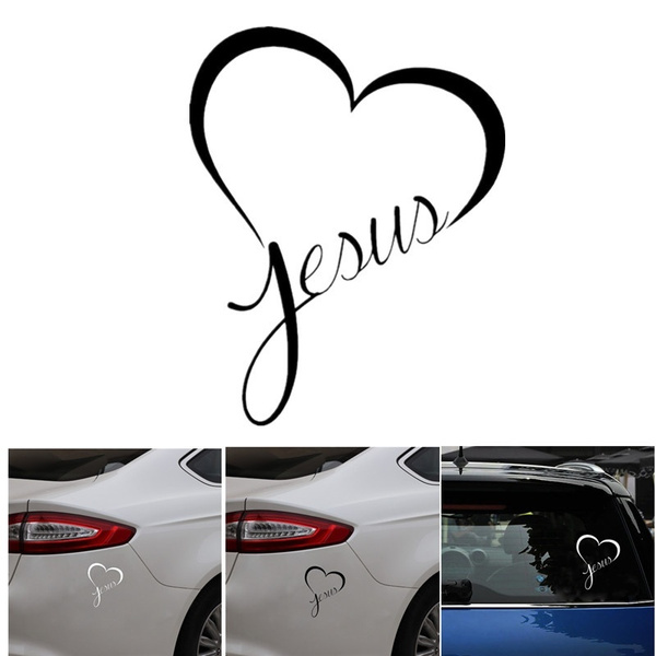 Waterproof Reflective Car Body Window Decor Jesue Heart Christ Jesus ...