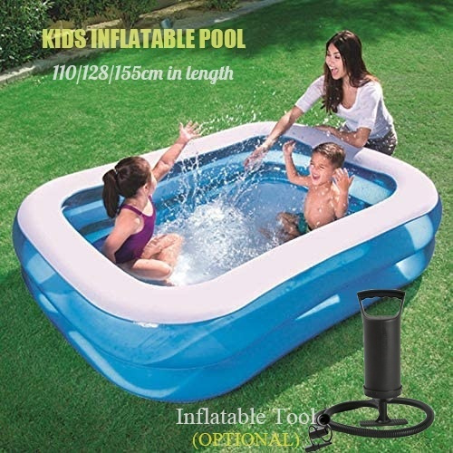 110/128/155cm Inflatable Swimming Pool Bathing Tub Household Wear ...