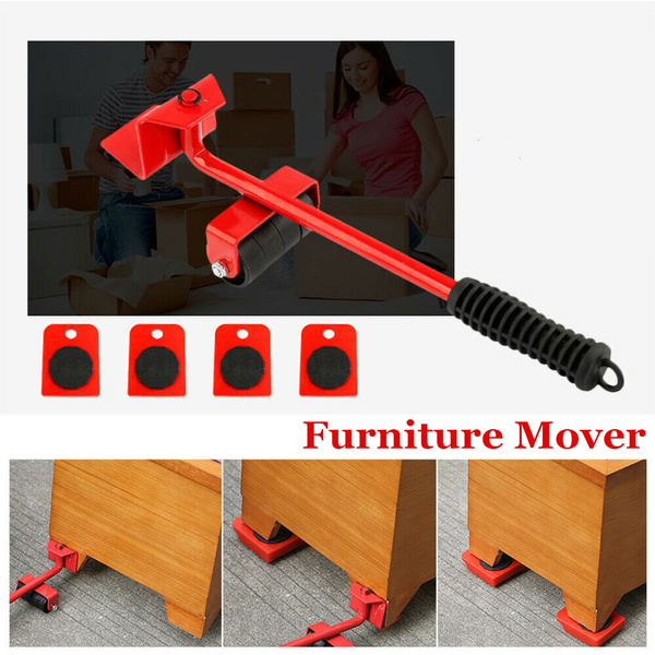 Heavy Furniture Moving System Lifter Kit w/ 4 Slider Glider Pad Sofa ...