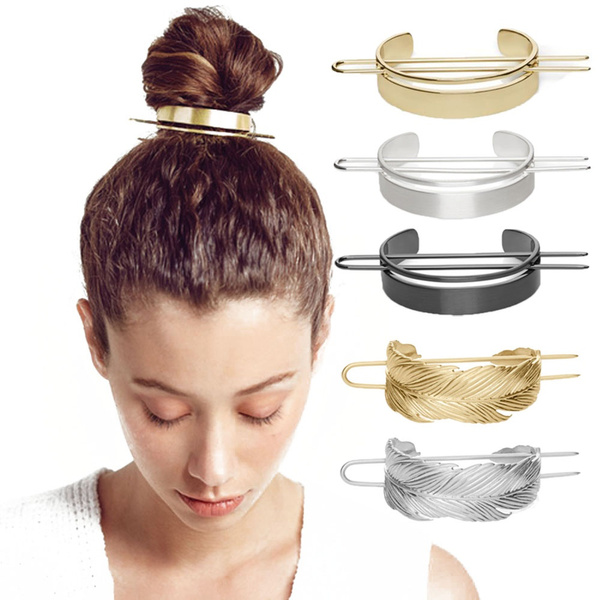 Girl Bun Cage Minimalist Round Hair Stick Bun Holder Hair Clip Hair ...