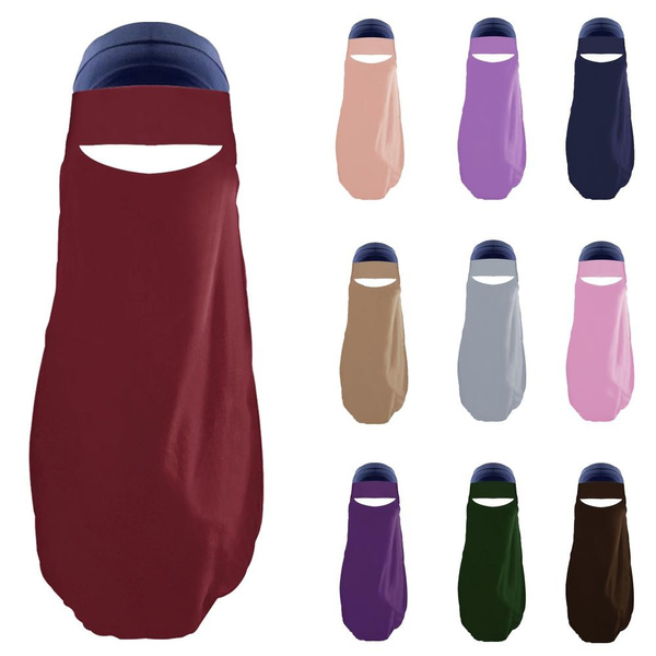 Niqab Muslim Women Burka Overhead Veil Hijab Face Cover Islam Burqa ...