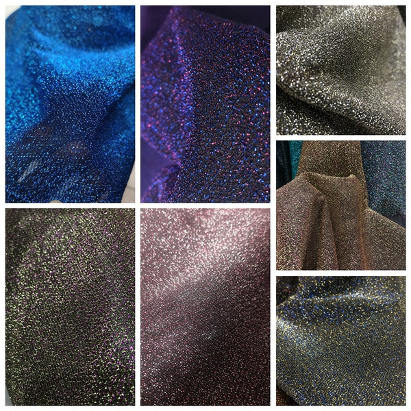 1 Meter Soft Shiny Glitter Colored Fabric Wedding Decor Costume Cloth ...