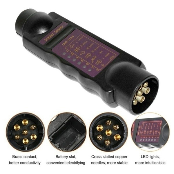 12V 7-Pin European Truck Trailer Plug Socket Tester Wiring Circuit ...