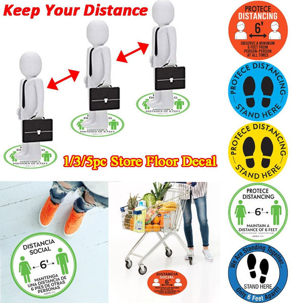 Keep Your Distance-Social Distancing Floor Decals Safety Floor Sign ...
