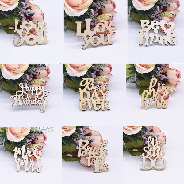 30pcs Decorative Letters Wooden Word Sign Welcome Happy Birthday ...