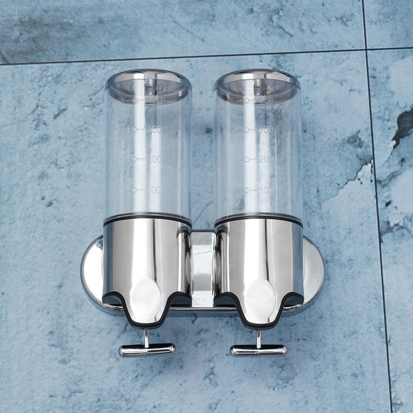 1000ml Home Double Liquid Shampoo Bottles Box Soap Dispenser Wall ...