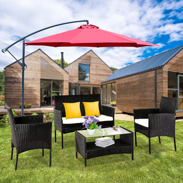 OSHION Outdoor Leisure Rattan Furniture Four-piece Set Double Coffee ...