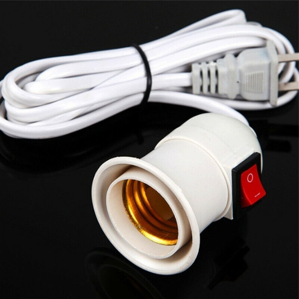 E27 2.3M Cable Cord Plug In Pendant Lamp Light Bulb Holder With Switch ...