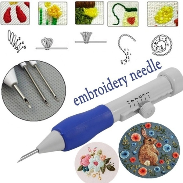 ABS Plastic DIY Magic Embroidery Pen Set DIY 1.3mm 1.6mm 2.2mm Punch ...