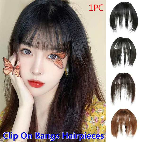 4 Colors Clip on Bangs Hairpieces for Women Bangs Clip In Hair ...