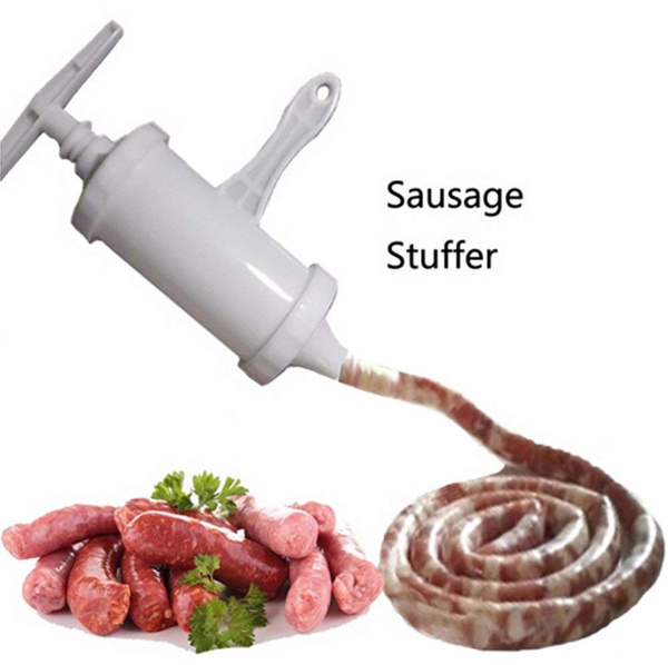 Manual Meat Sausage Machine Filler Stuffer Salami Maker + Funnel Hand ...