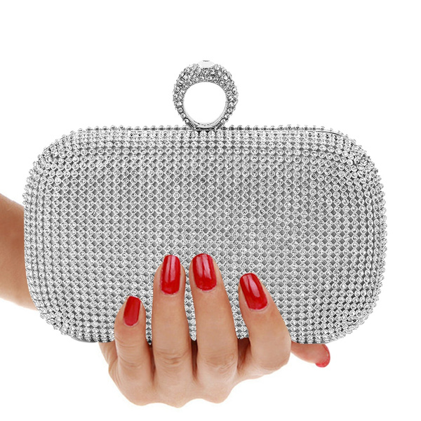 Evening Clutch Fashionable Bags Diamond-Studded Bag with Chain Shoulder ...