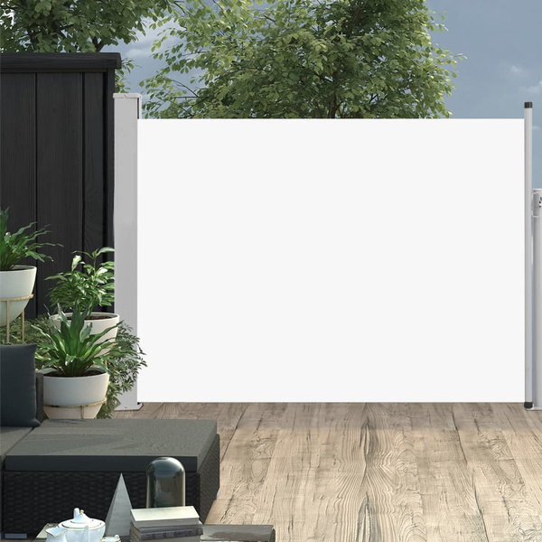 Extendable side awning 120 × 500 cm cream Ausziehbare Seitenmarkise ...