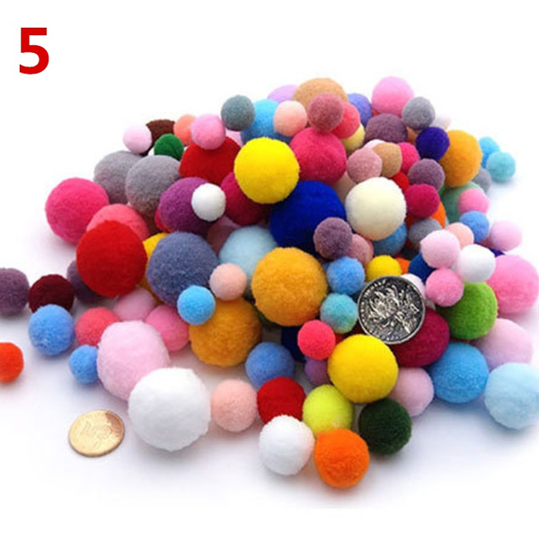 The New Mixed Soft Round Pompones Balls Fluffy Pom Pom for Kids Toys ...