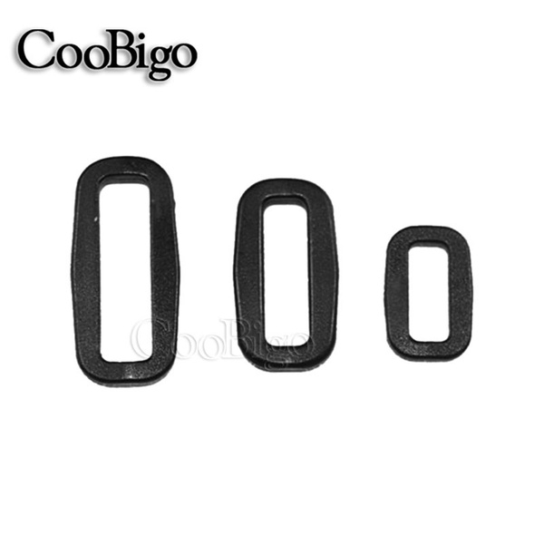 50 pcs/pack 1/2" 3/4" 1" Plastic Black Loops Looploc Buckles Rectangle ...