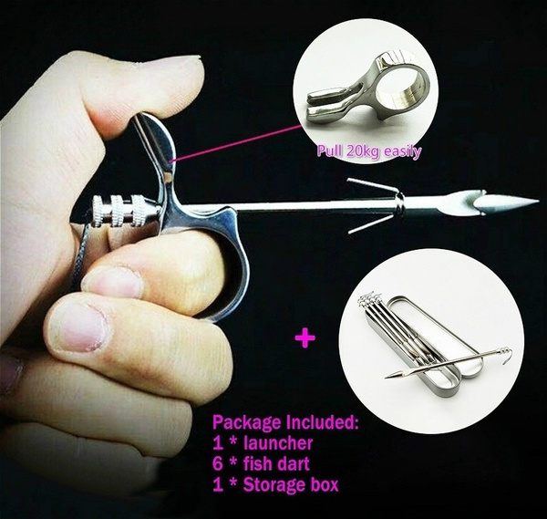 Fish Shoot Assistant Fish Dart Launcher + 6 Pcs Fish Darts + 1 Pcs Fish ...