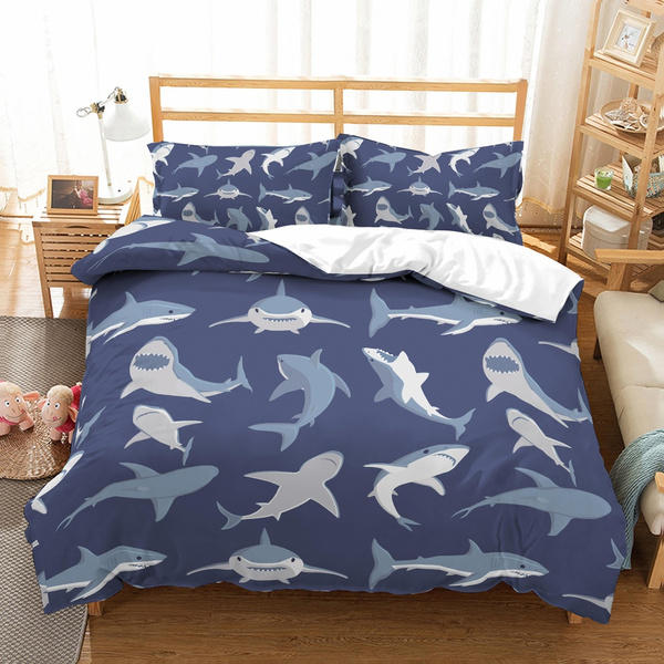 Shark Theme Pattern 3D Printed Down Duvet Cover /Comforters Bedding ...