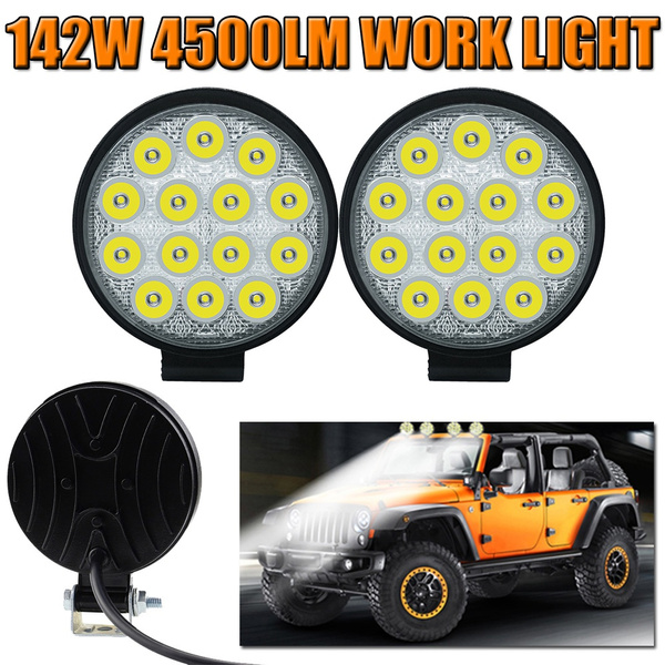 2x 142W 14 LED Work Light Offroad Car 4WD Truck Tractor Boat Trailer ...
