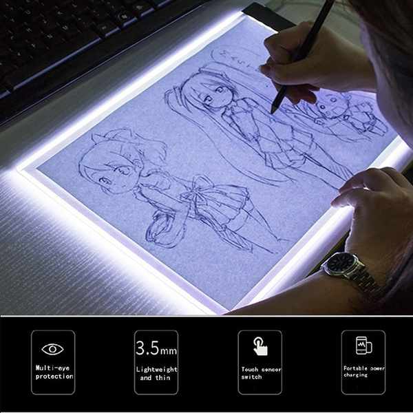A5 led drawing tablet thin art stencil drawing board light box tracing ...