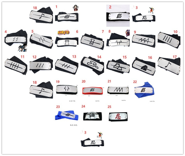25 Anime naruto headband Leaf Village Logo Konoha Uchiha Itachi Kakashi ...