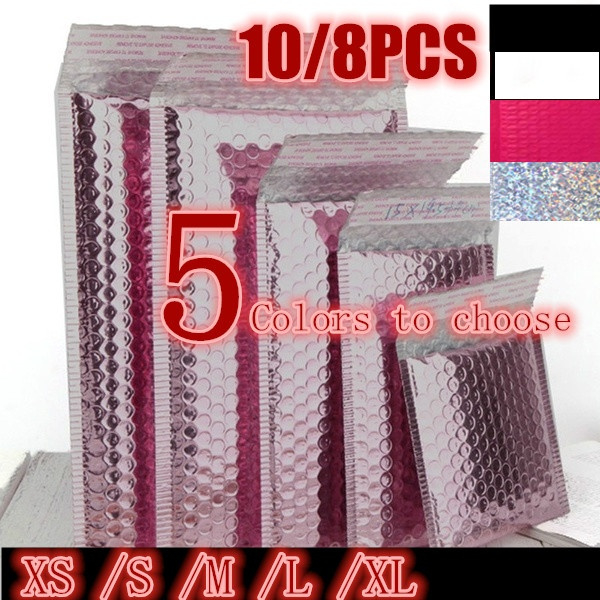 10/8Pcs METALLIC Poly Bubble Mailers Envelopes Gift Self-Sealing ...
