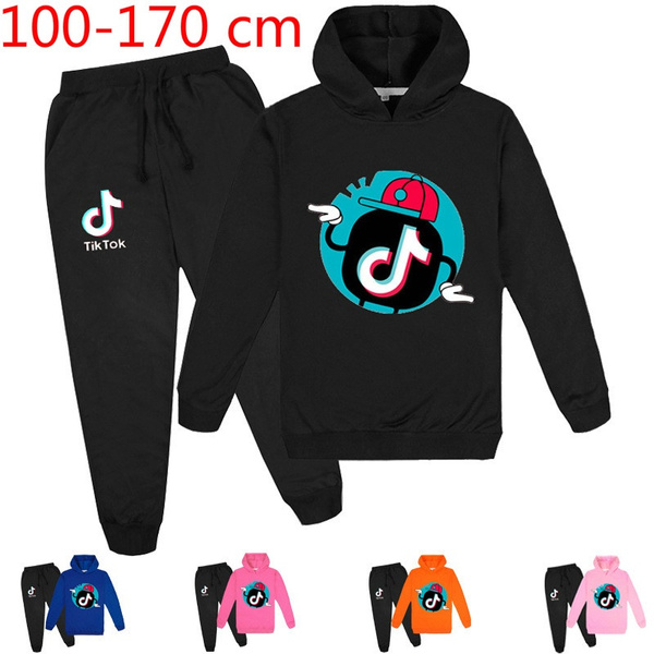 Fashion Kids Tik Tok Sets Hoodies Pant Two Piece Set Pullover Casual ...