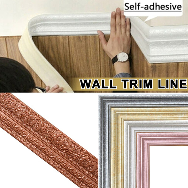 Wall Trim Line Skirting Border 3D Pattern Sticker Decoration Self ...