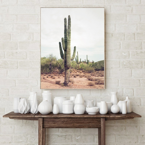 Tall Cactus Poster Desert Art Cacti Print , Cactus Canvas Paintings ...