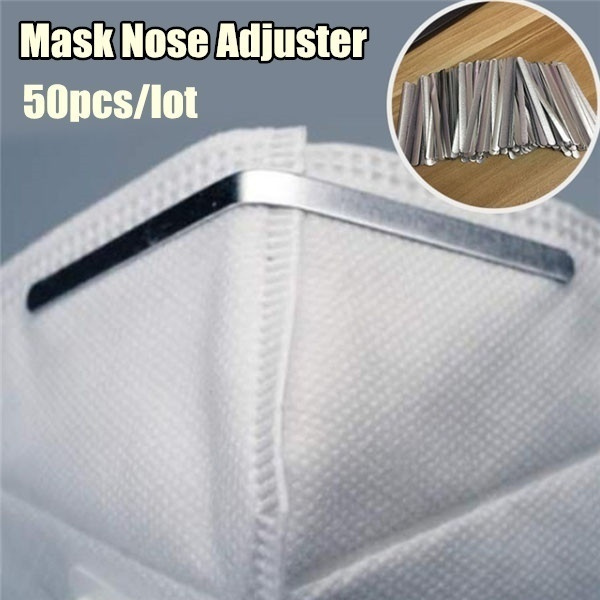 50pcs Adjustable Adhesive Metal Flat Aluminum Nose Strips Bridge Clips ...