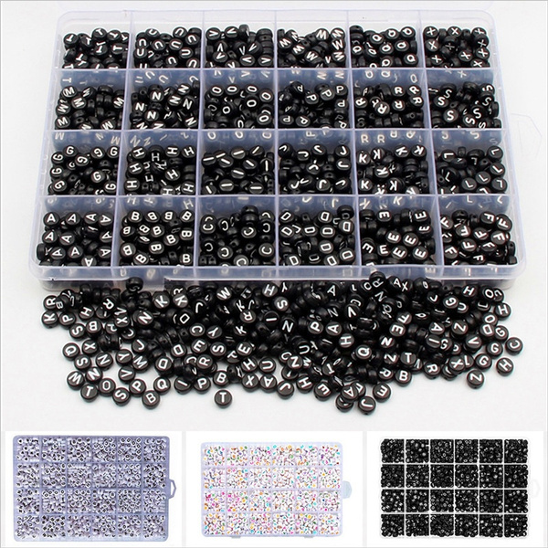 1200PCS/Box Round English Letter Beads 7mm Charm beads DIY Alphabet ...