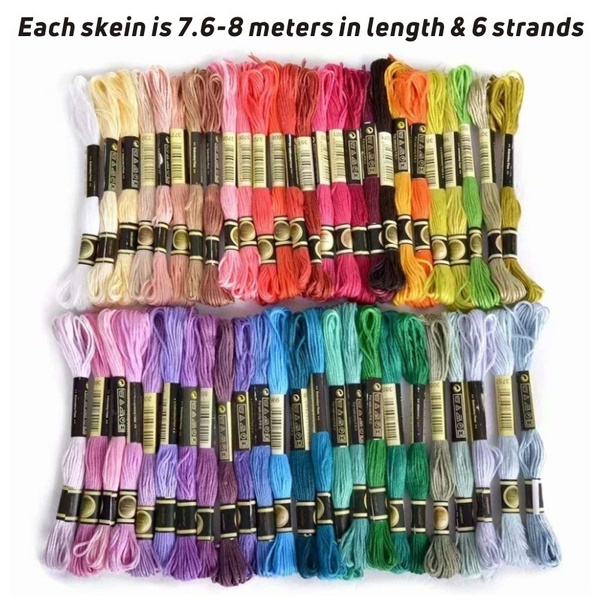 12/24/36/50 Multicolored Skeins Embroidery Floss Pack Cross-Stitching ...
