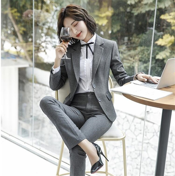 Woman New Two-piece Suit Ladies Casual Business Suits Lady New Slim ...