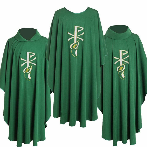 Catholic Church Vestment Priest Pastor Chasuble Cloak Embroidered Stole ...