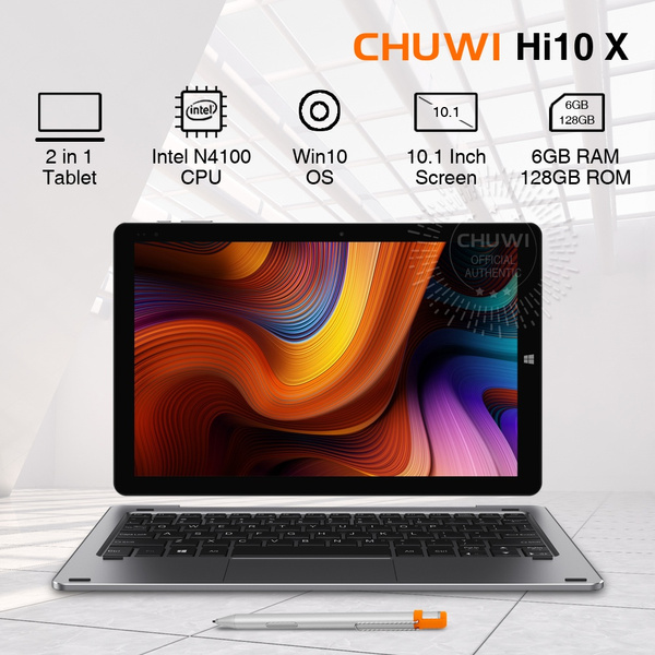 CHUWI 2 In 1 Tablet Hi10 X 10.1 Inch Intel N4100 Quad Core 6GB RAM 128GB ROM Support 4096 ...