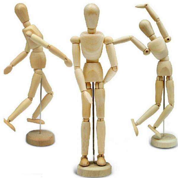 New 4.5 Inch Wooden Male Artist Manikin Jointed Mannequin Hand ...